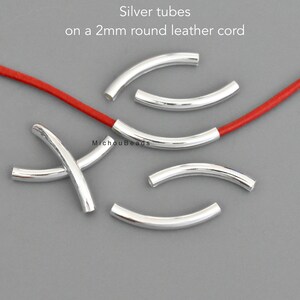 26mm Tube Beads - Large Hole 26x3mm Mini Curved Metal Tube Bead ...