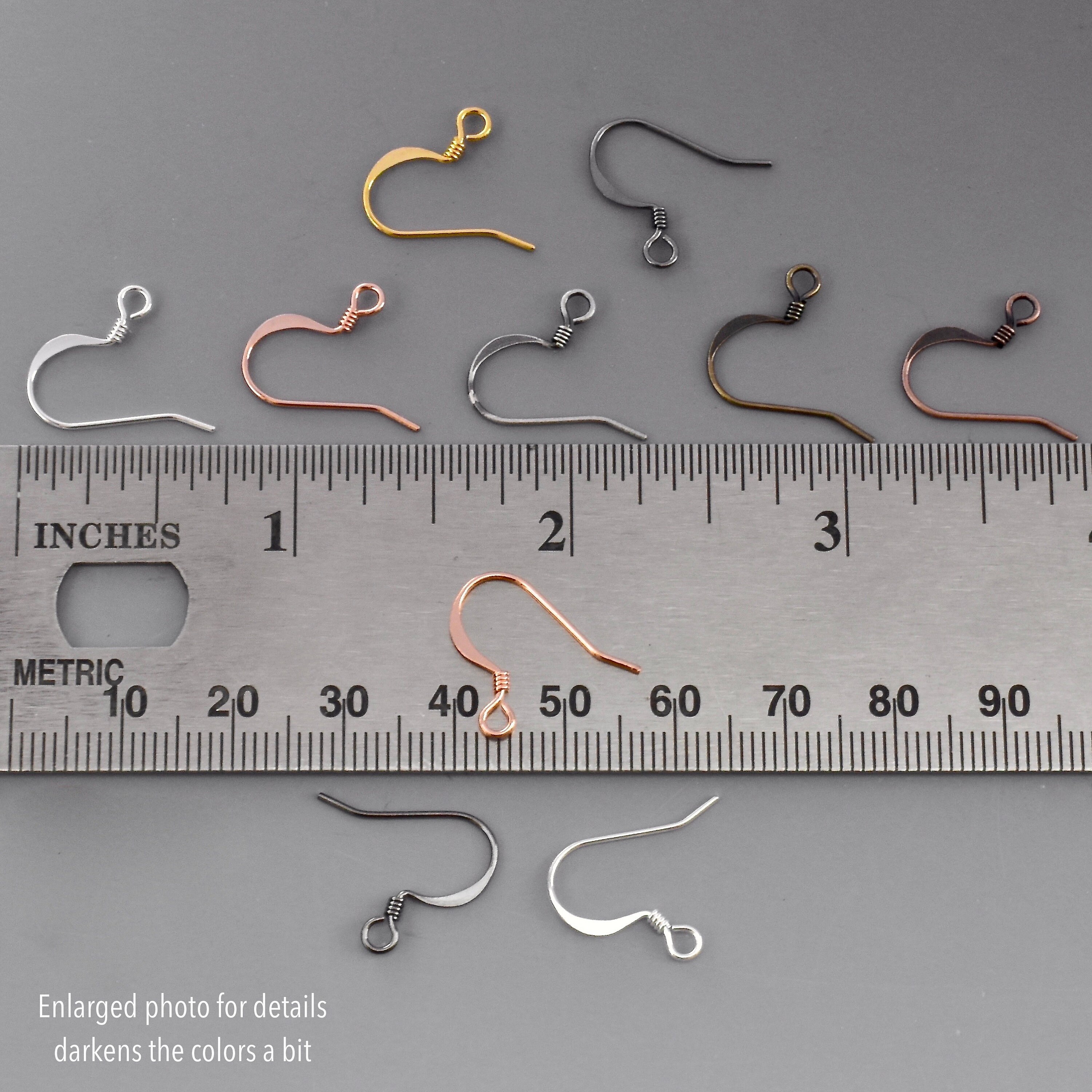 20 EAR WIRES Coil & Loop Hammered Flat Wire Earrings for Pierced Ears ...
