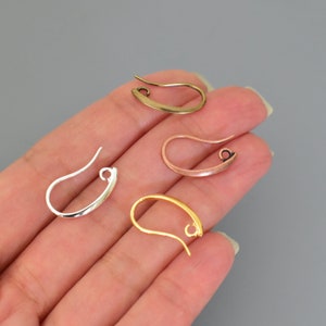 6 Pcs Curvy EAR WIRE Hooks With Loop - Strong Thick Curved Hook ...
