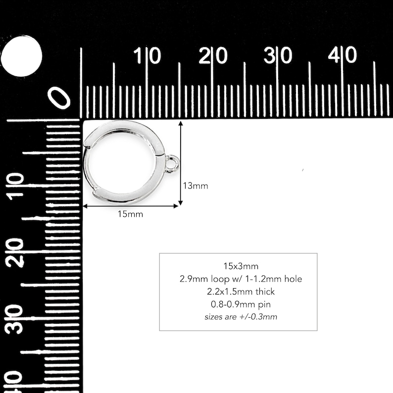 13mm HUGGIE Earrings 18K Gold Platinum Brass Hoop Leverback Openable ...