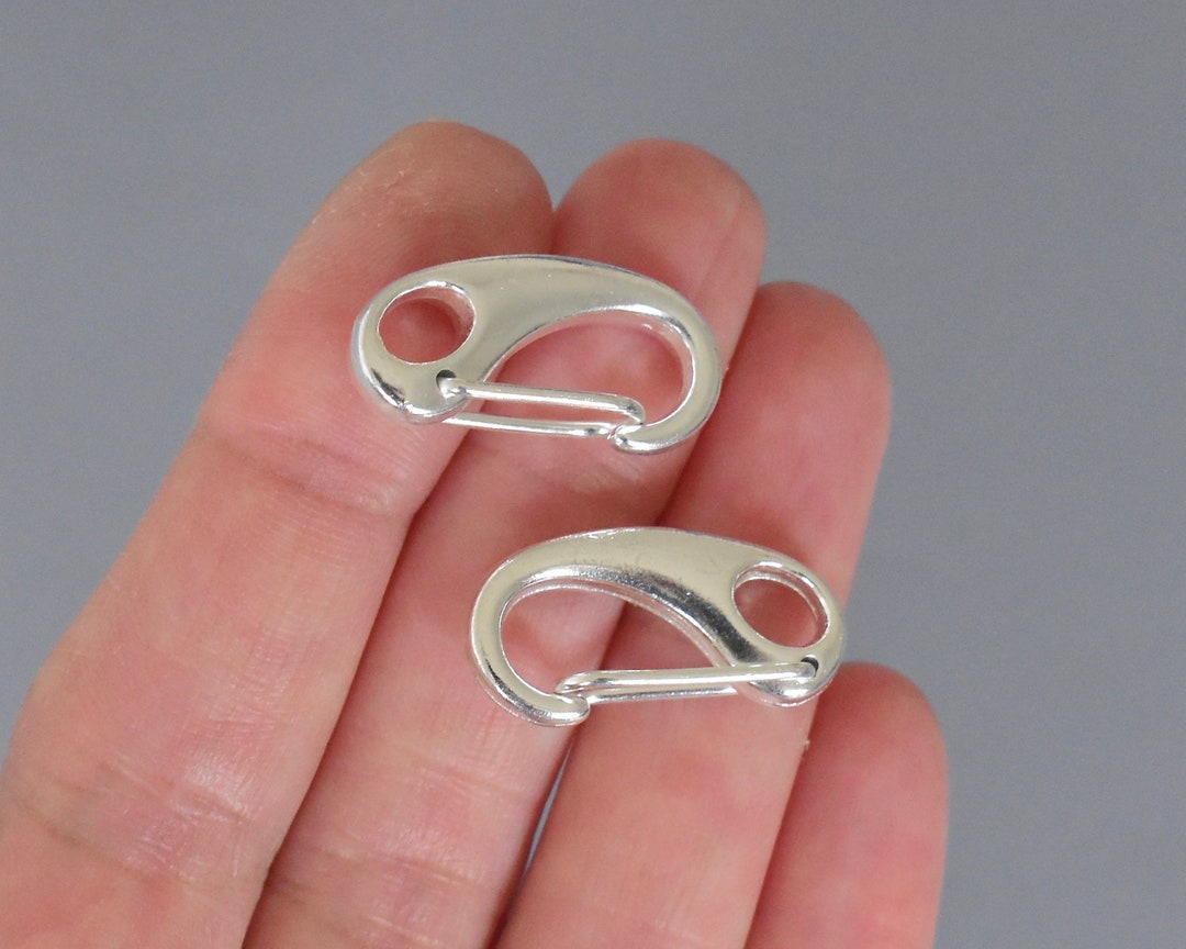 SILVER 25mm Lobster Clasps 25x12mm Metal Large Self Closing Claw Clasp ...