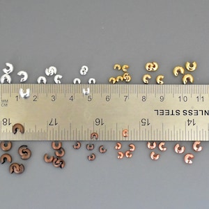 3mm 4mm 5mm 6mm CRIMP COVER Beads Stainless Steel Silver Gold Copper ...