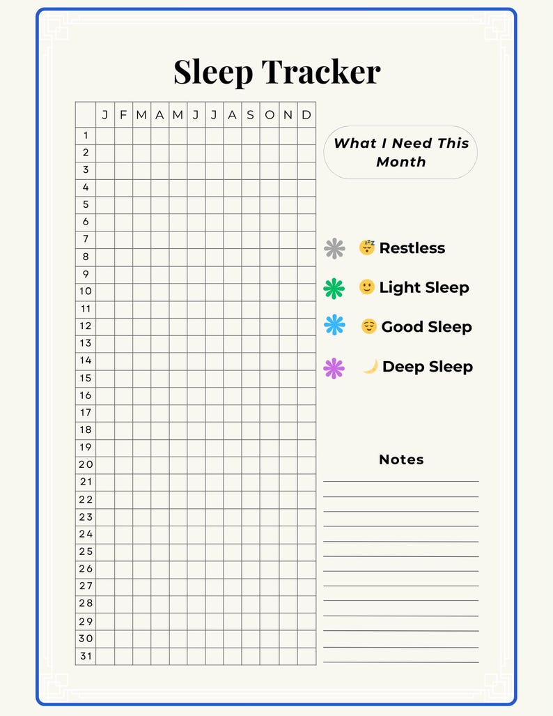 Sleep Tracker Printable | Sleep Log | Bedtime Routine Planner ...