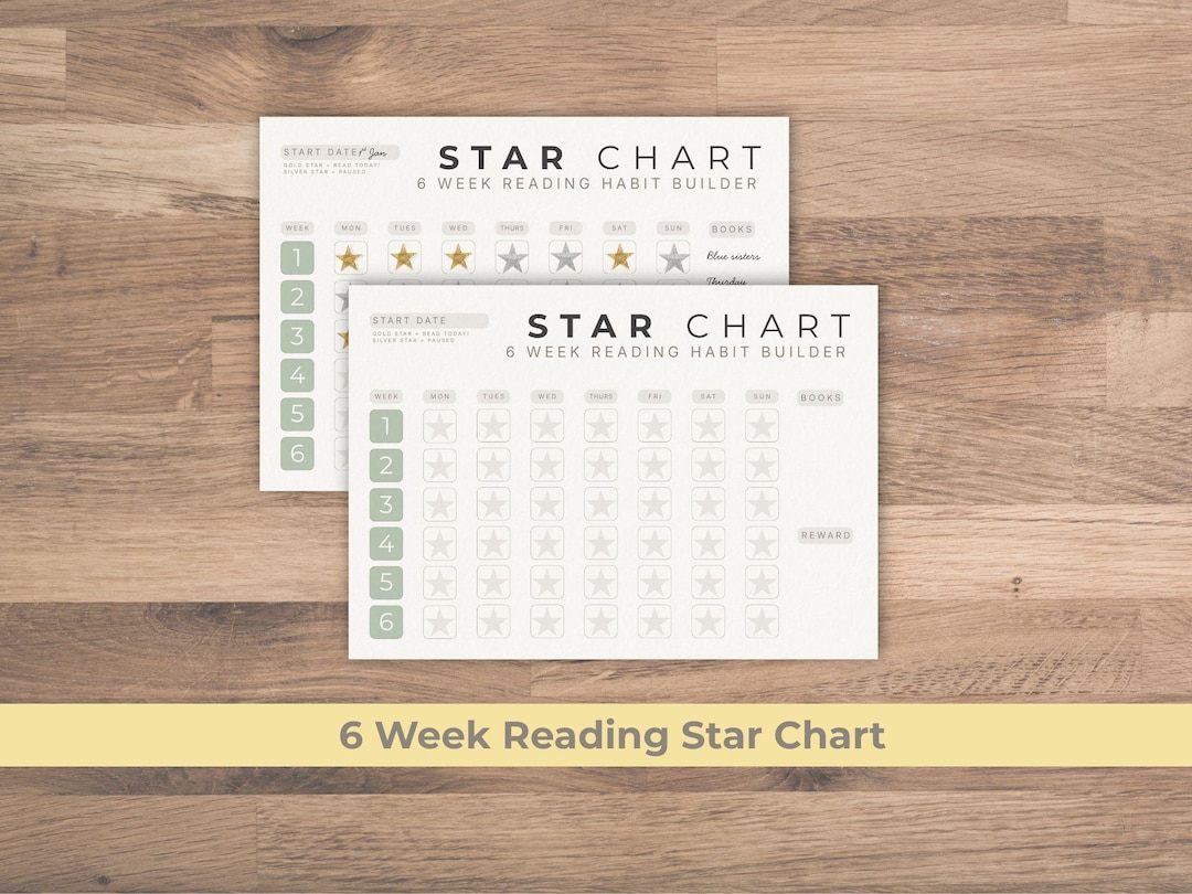 Printable Reading Star Chart | Weekly Reading Tracker | Book Habit ...