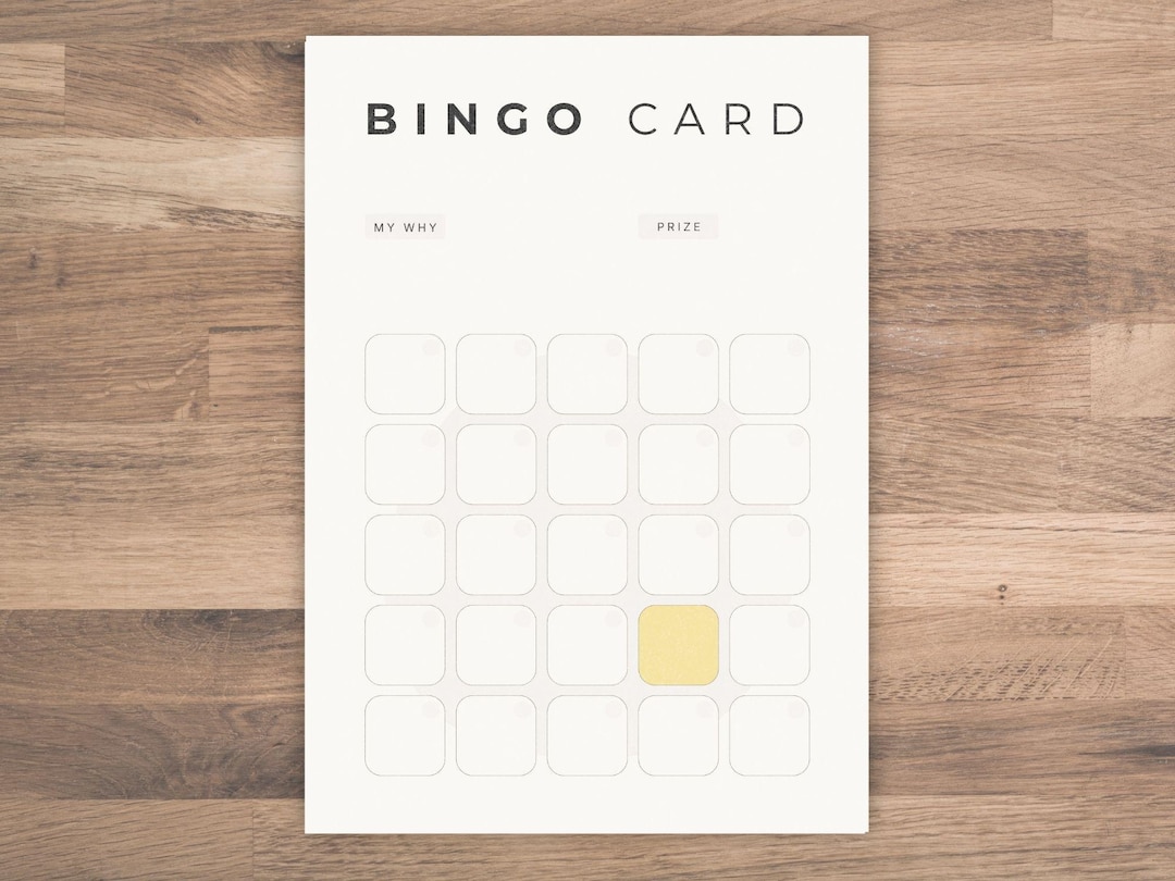 Printable Minimal Bingo Card | Goal Setting & Fitness Tracker | Habit ...