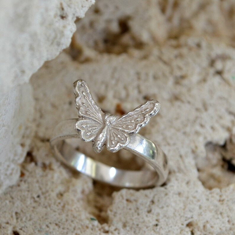Silver Butterfly Ring. Sterling Silver. fly Free - Etsy