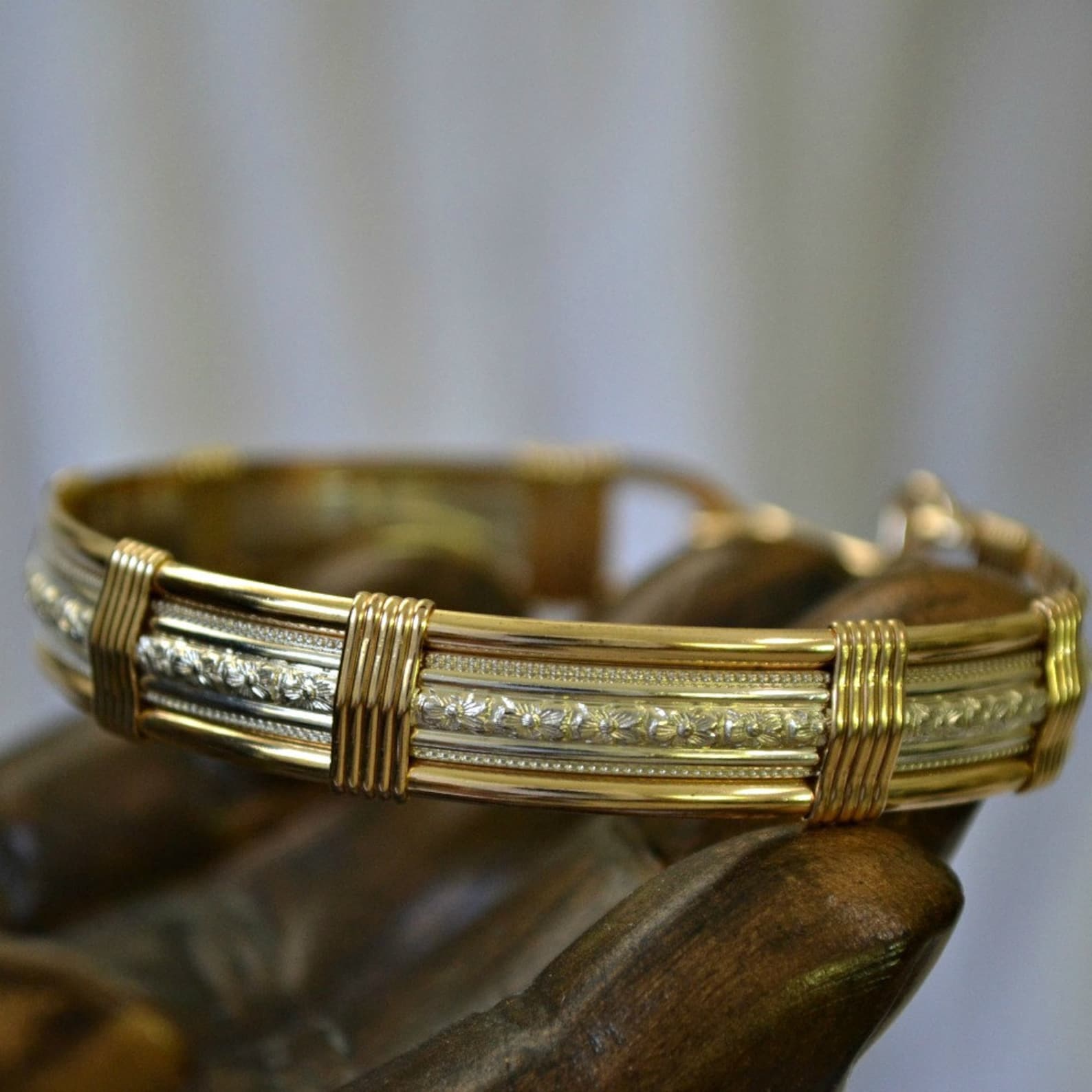 Sterling Silver and 14K Gold Filled Wire Wrapped Bracelet ...