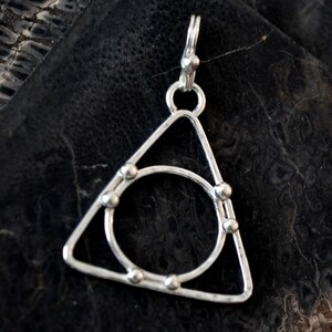 Sterling Silver Recovery Pendant Necklace. Handforged Triangle Pendant ...