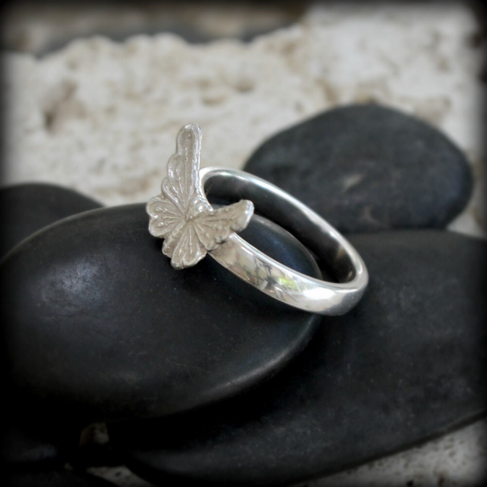 Silver Butterfly Ring. Sterling Silver. fly Free - Etsy