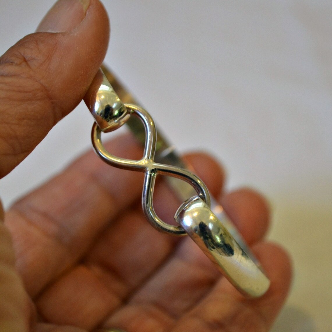 Sterling Silver Infinity Bangle Bracelet. forever - Etsy