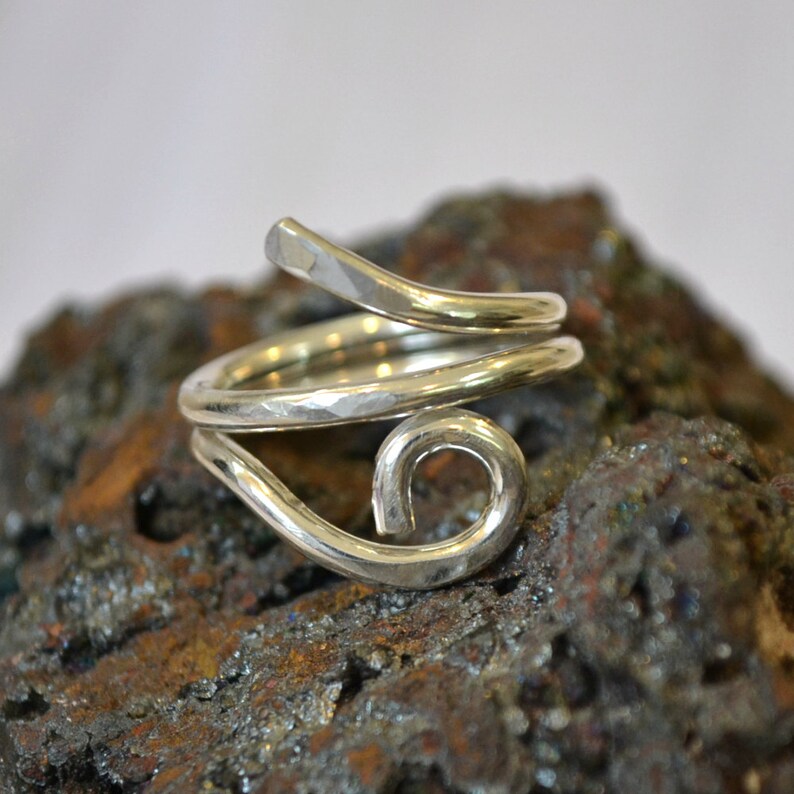 Sterling Silver Hand Forged Single Loop Hammered Ring. | Etsy