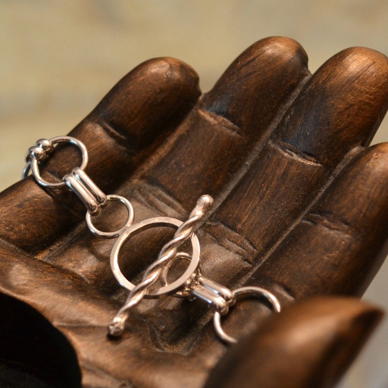 Sterling Silver Link Bracelet. Handmade. Snaffle Bit Bracelet. Made to ...