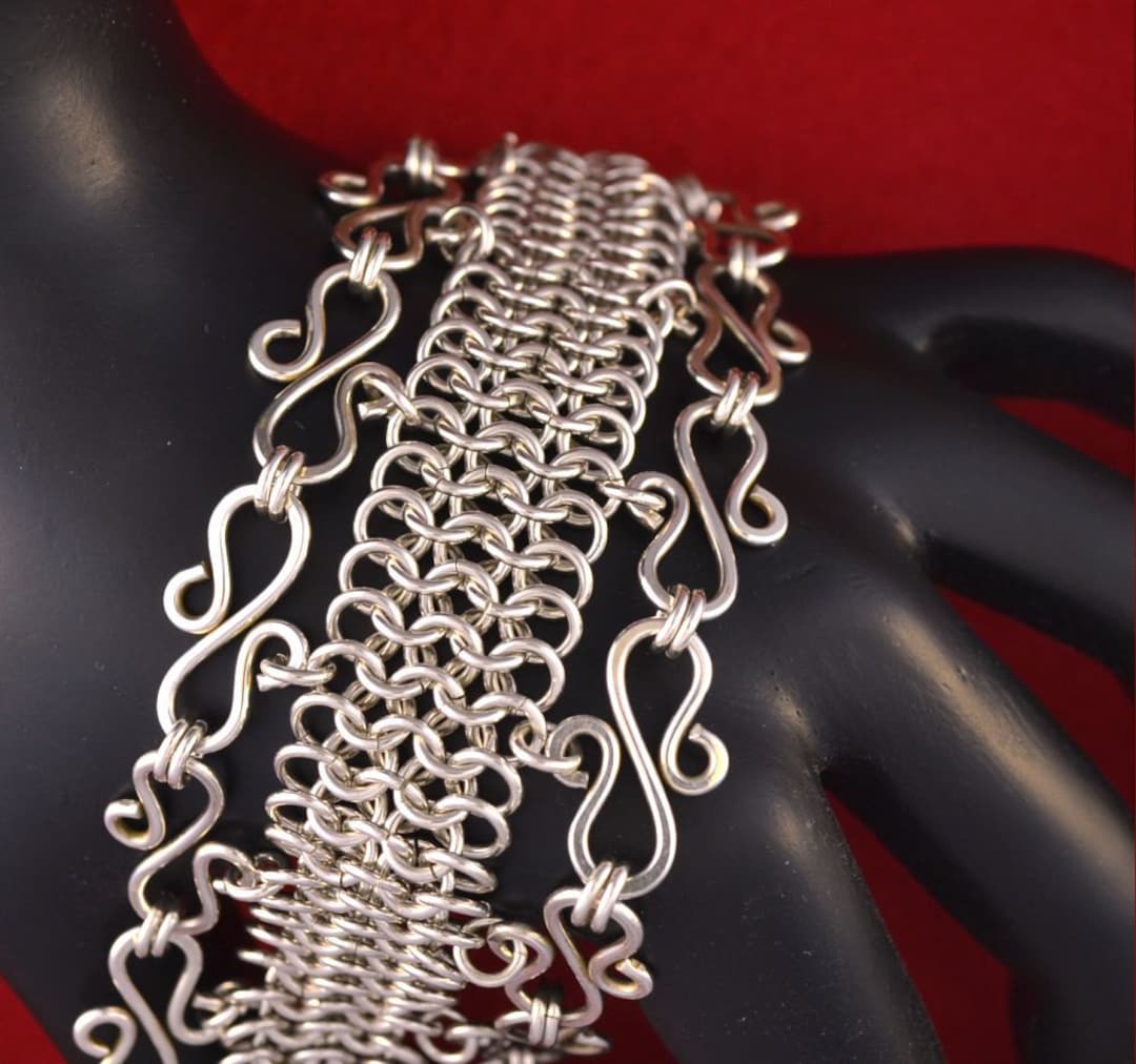 Sterling Silver Chainmaille Plus S Links Solid Sterling Heavy Clasp. 1. ...