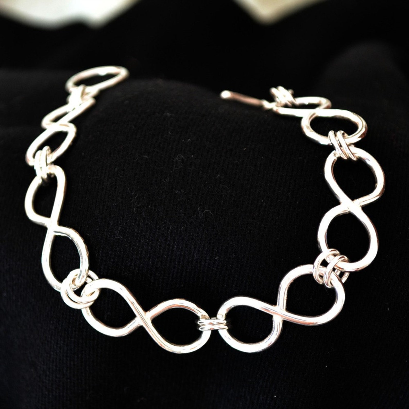 Mens Sterling Silver Infinity Link Bracelet. Unisex. Hand - Etsy