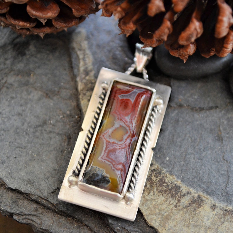 Red Marcasite Modern Sterling Silver Pendant - Etsy
