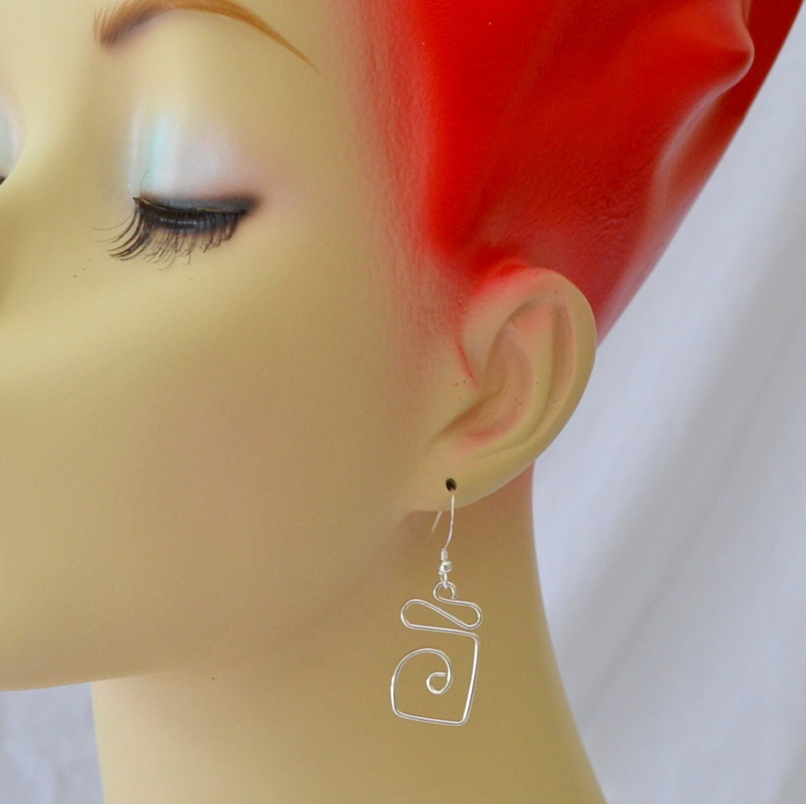 Sterling Silver Wire Dangle Earrings. Petite Geometrics. - Etsy