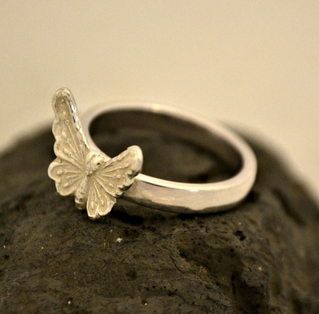 Silver Butterfly Ring. Sterling Silver. "fly Free" - Etsy