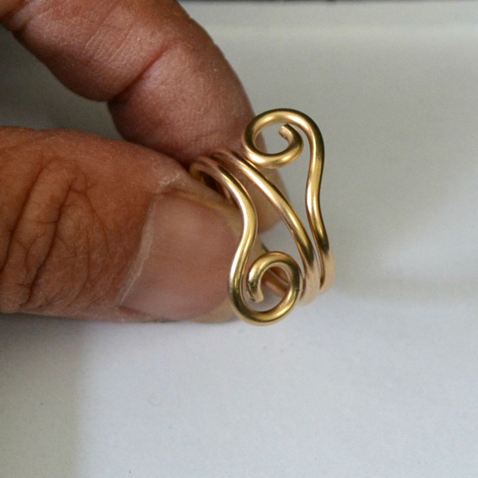 Adjustable Wire Ring. Sterling Silver or 14K Gold Filled Ring. - Etsy