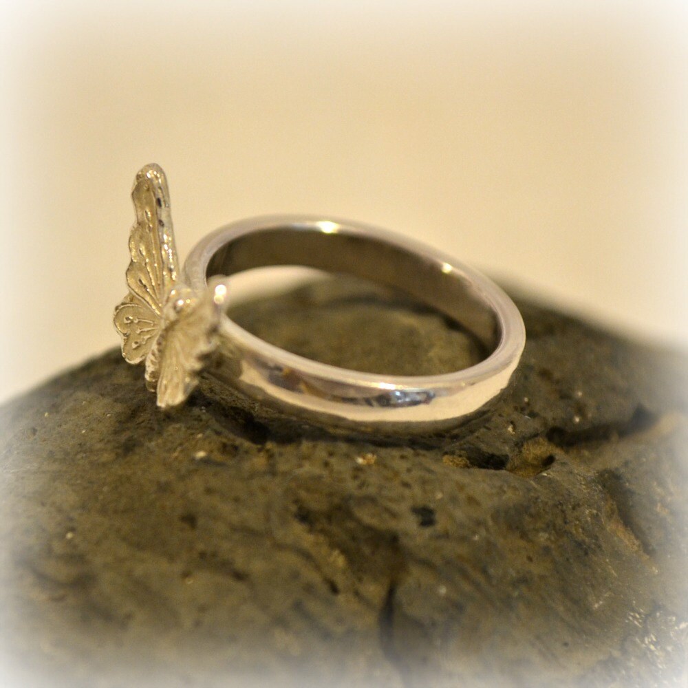 Silver Butterfly Ring. Sterling Silver. fly Free - Etsy