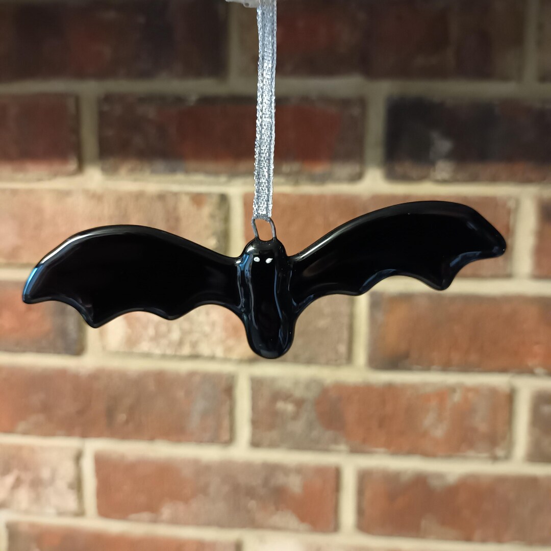 Fused Glass Bat Decoration - Handmade Halloween Decoration - Etsy