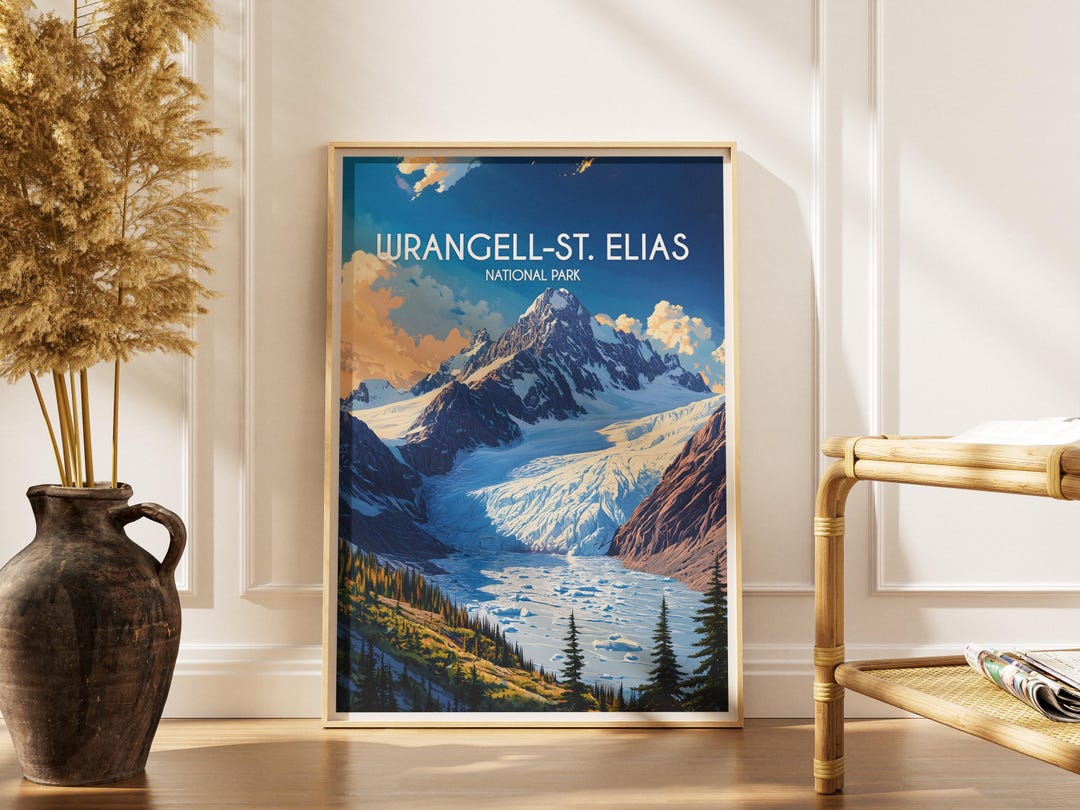 Wrangell-st. Elias National Park Print | Vintage USA Travel Poster - Etsy