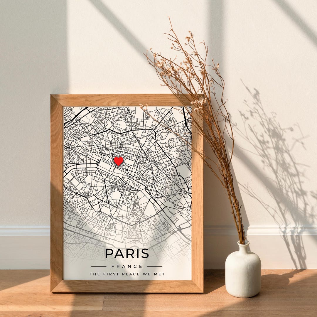 Custom City Map Print, Personalized Map Poster, First Place We Met Gift ...