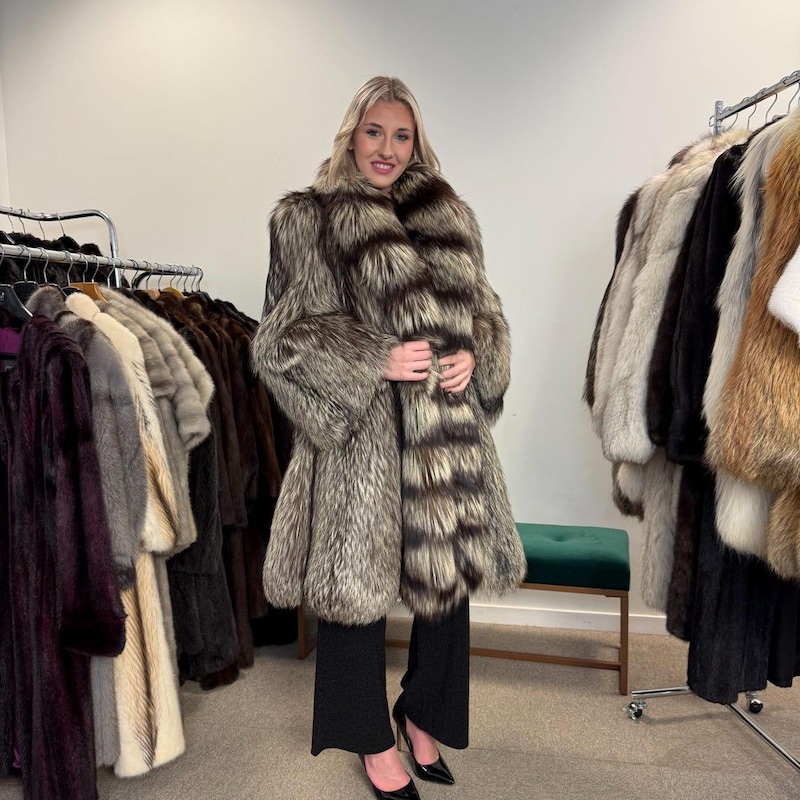 Xxl Silver Fox Coat - Etsy