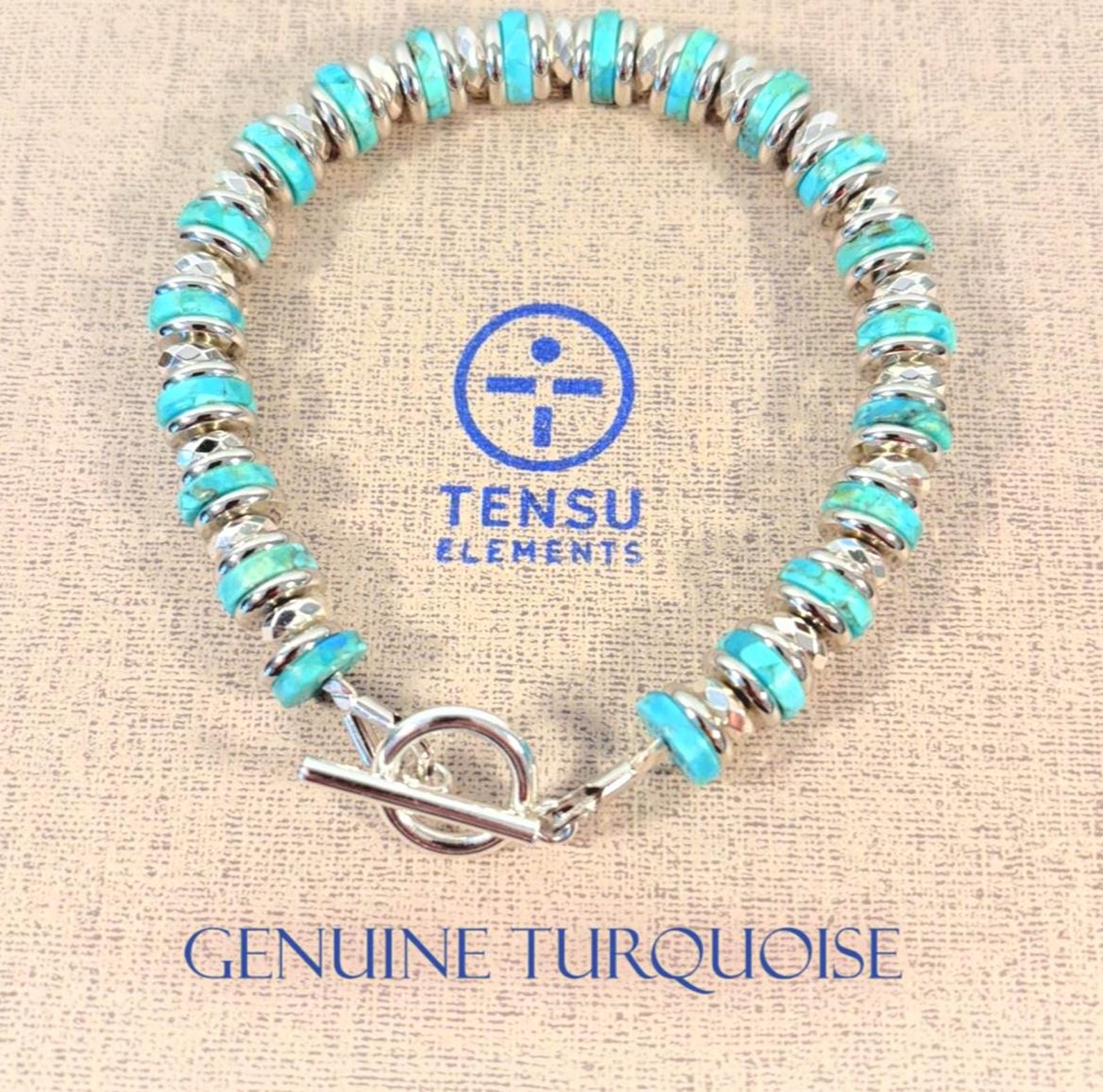 Turquoise Bracelet • Turquoise Jasper Bracelet • Heishi • Silver • Gold ...