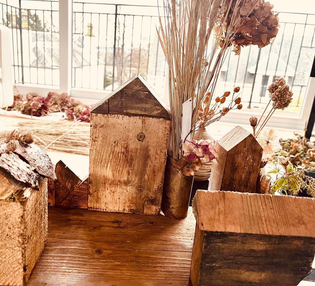 Rustic Wood Miniture Village Display. Byzantine Gold Patina Facade. - Etsy