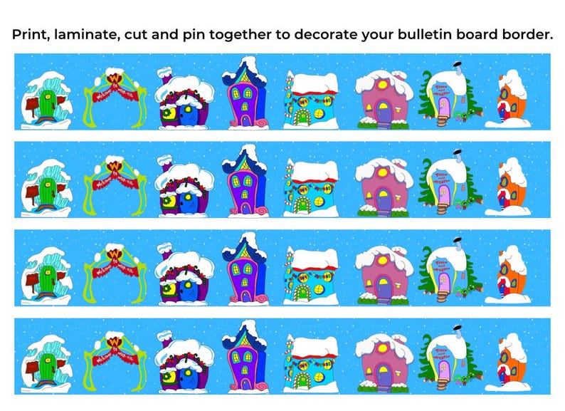 Grinch Whoville Bulletin Board Borders - Printable - Etsy