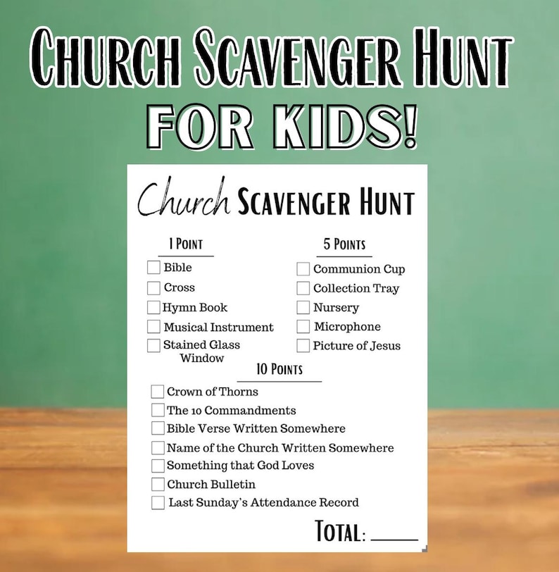 Church Scavenger Hunt for Kids - Printable Church Activity - Etsy