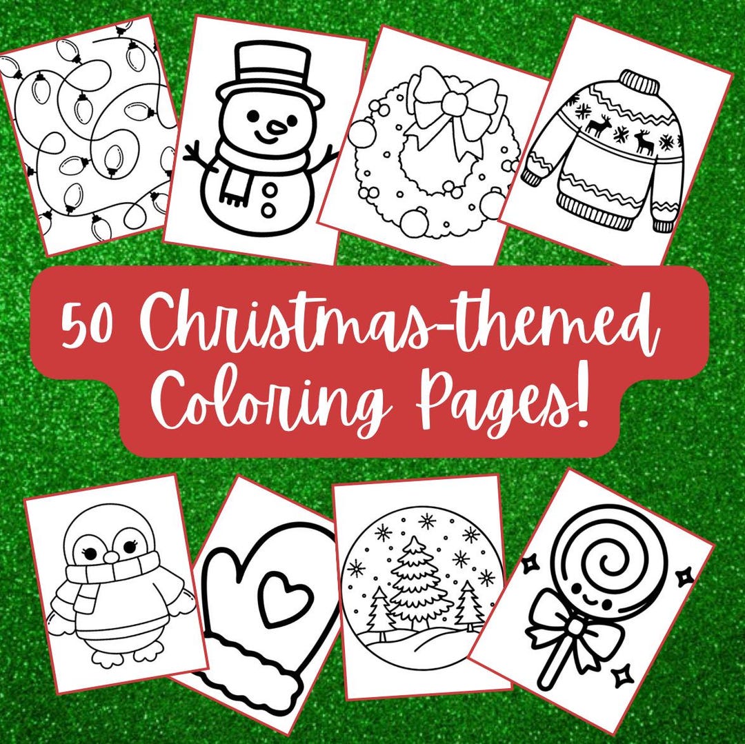 50 Printable Christmas Coloring Pages! - East Coloring for Kids! - Etsy