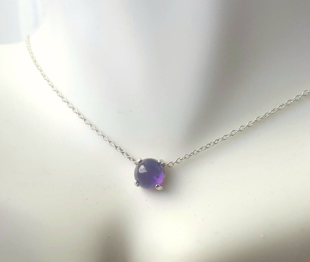 Amethyst Choker - Genuine Amethyst Necklace in Sterling Silver or Gold ...