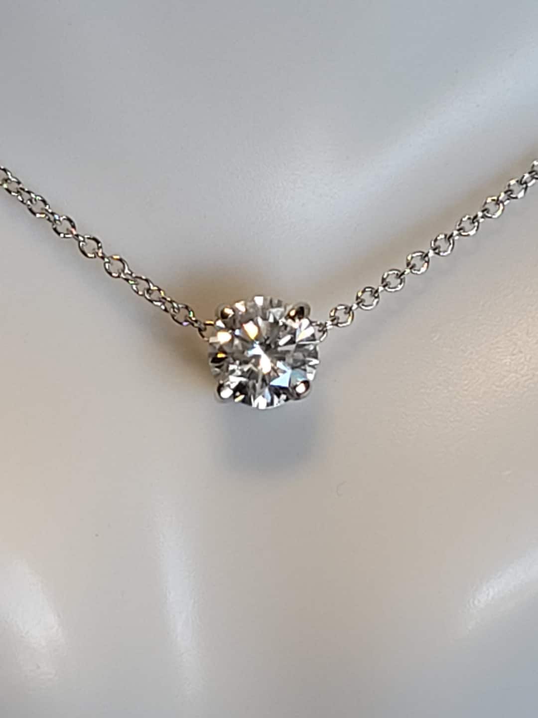 Diamond 1/2 Carat Choker Necklace - Genuine 5mm, Lab Diamond Choker in ...