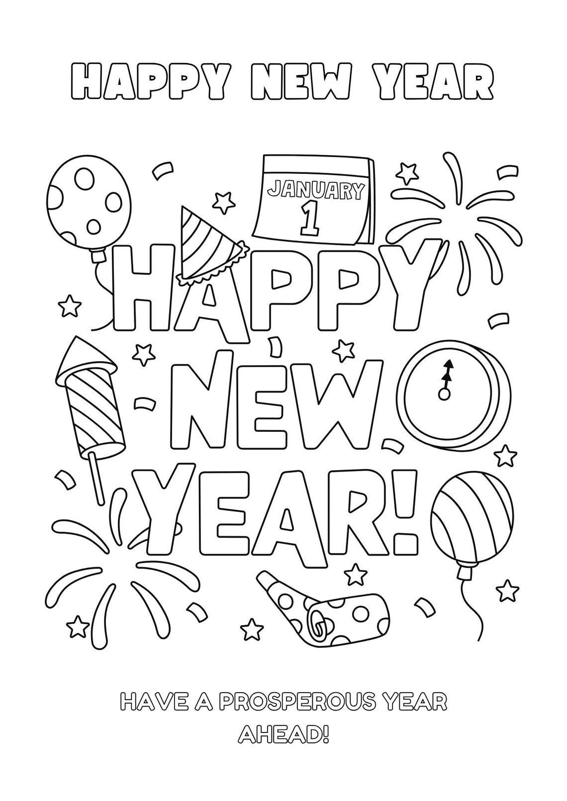 New Year's Activity Pack for Children - Etsy