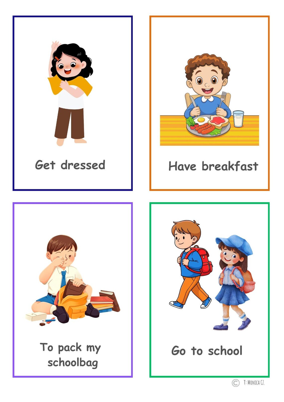 Daily Routines Flashcards - Etsy