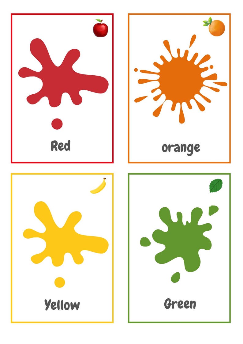 Spanish–english Flashcards - Los Colores - the Colours! - Etsy