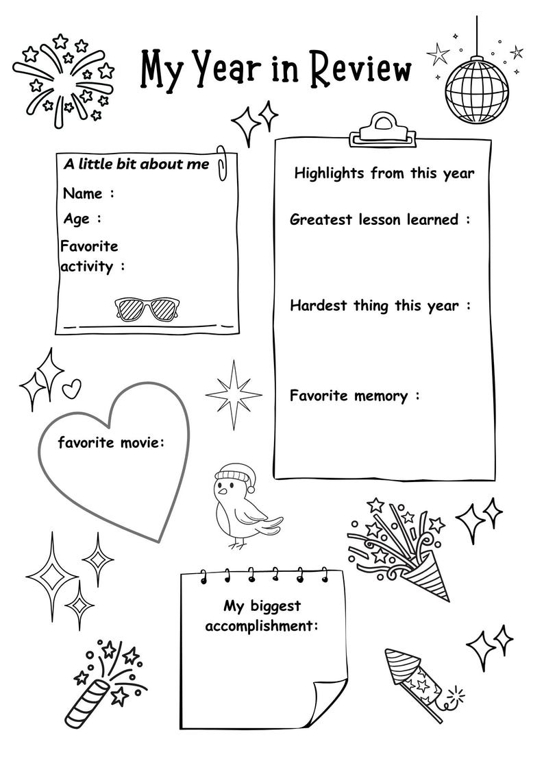 New Year's Activity Pack for Children - Etsy
