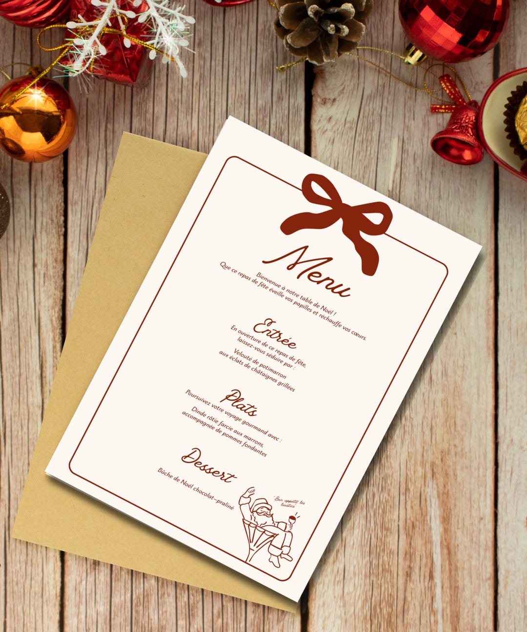 Christmas Menu – Customizable Canva Template | Party Menu Card ...