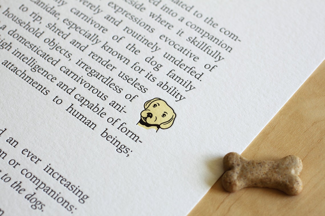 Letterpress Wall Art – Dog: Dictionary Definition Art Print - Etsy