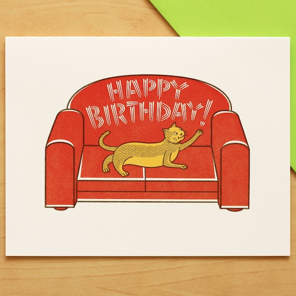 Birthday Cat Card - Etsy