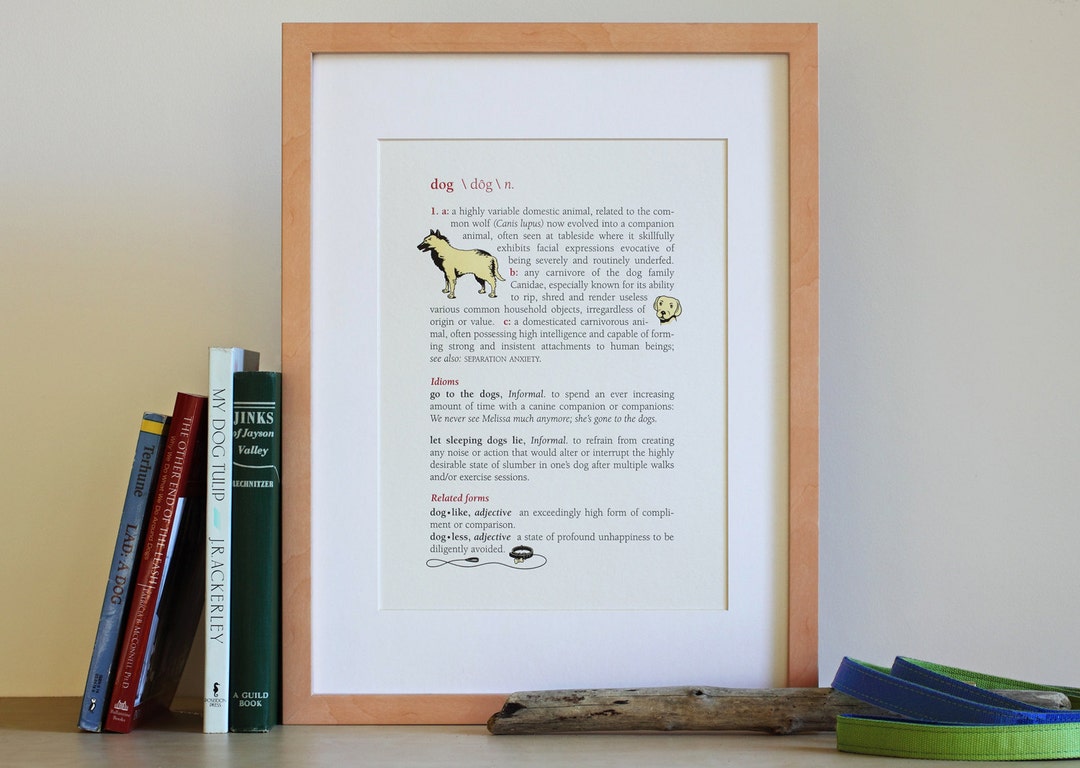 Letterpress Wall Art – Dog: Dictionary Definition Art Print - Etsy