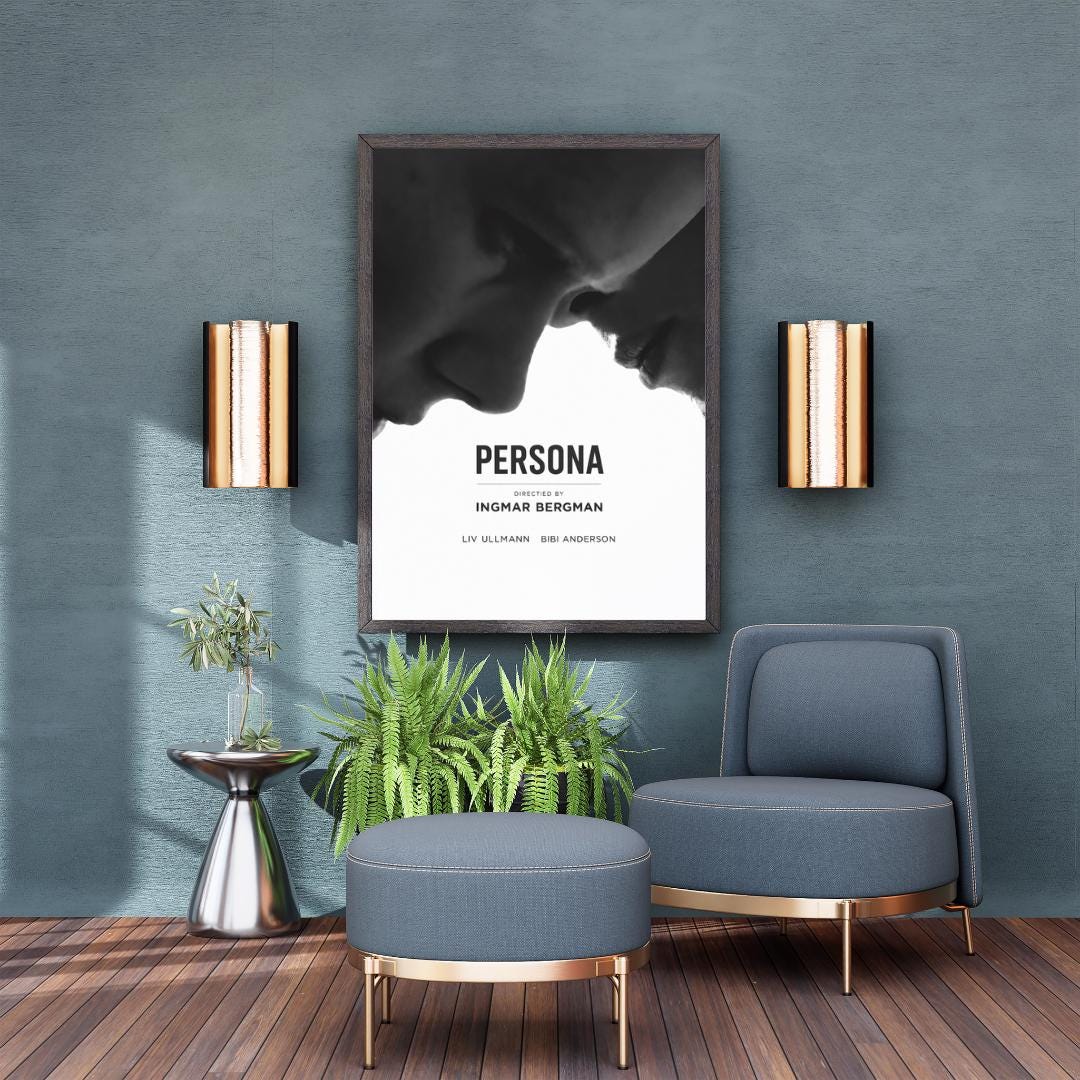 Persona Movie Poster, Ingmar Bergman Film Poster, Scandinavian Cinema ...