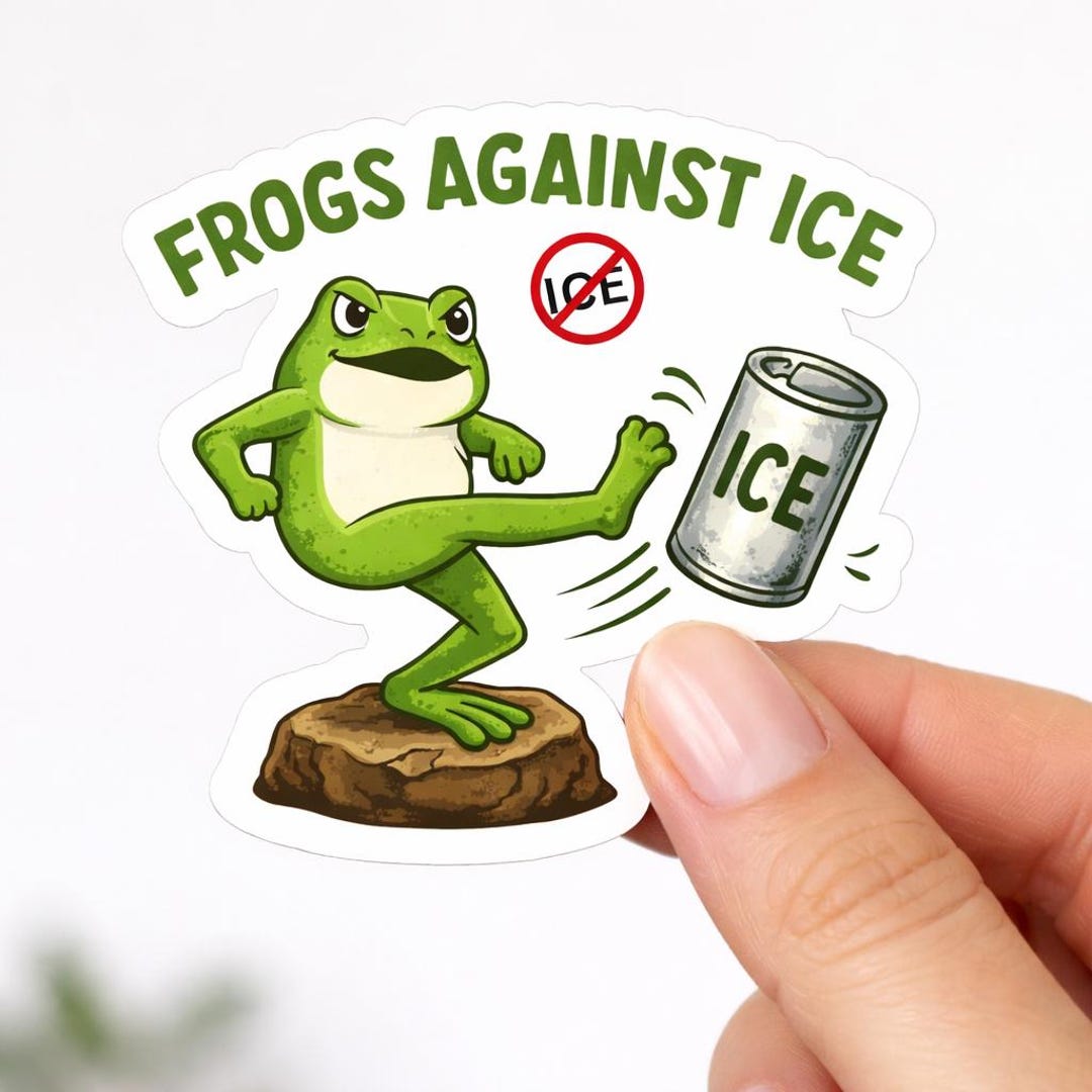 Frogs Against ICE Sticker | Anti ICE Frog Decal | Political Activist ...