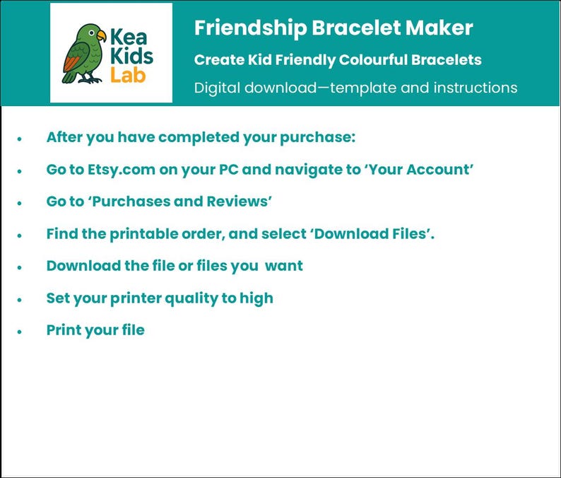 Friendship Bracelet Printable for Kids | Easy Kumihimo Template ...