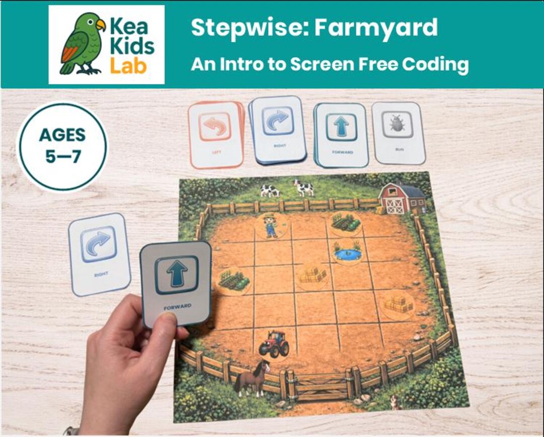 Printable Coding Game for Kids Ages 5–7, Unplugged STEM Activity for ...