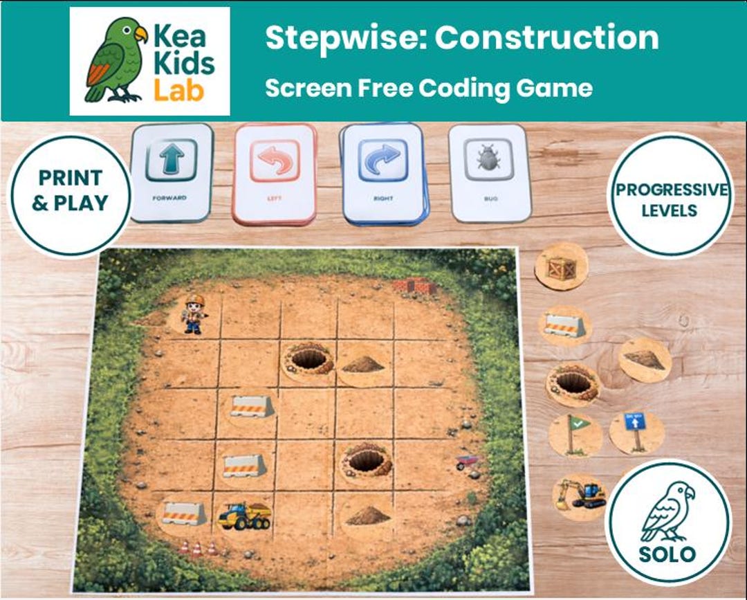 Stepwise: Construction – Screen-free Coding Game for Kids - Etsy