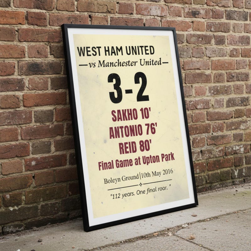 West Ham Retro Poster - Etsy UK