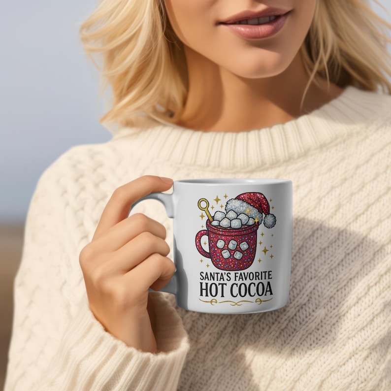 Santas Favorite Hot Cocoa Mug Christmas Cocoa Holiday Coffee Cup - Etsy
