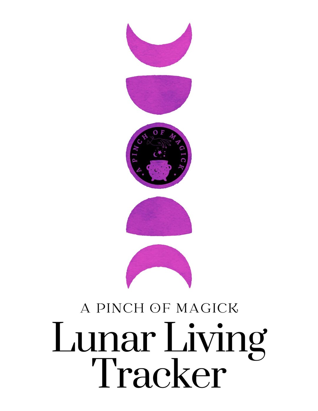 2026 Lunar Living Tracker • Moon Phase Planner, Lunar Calendar ...